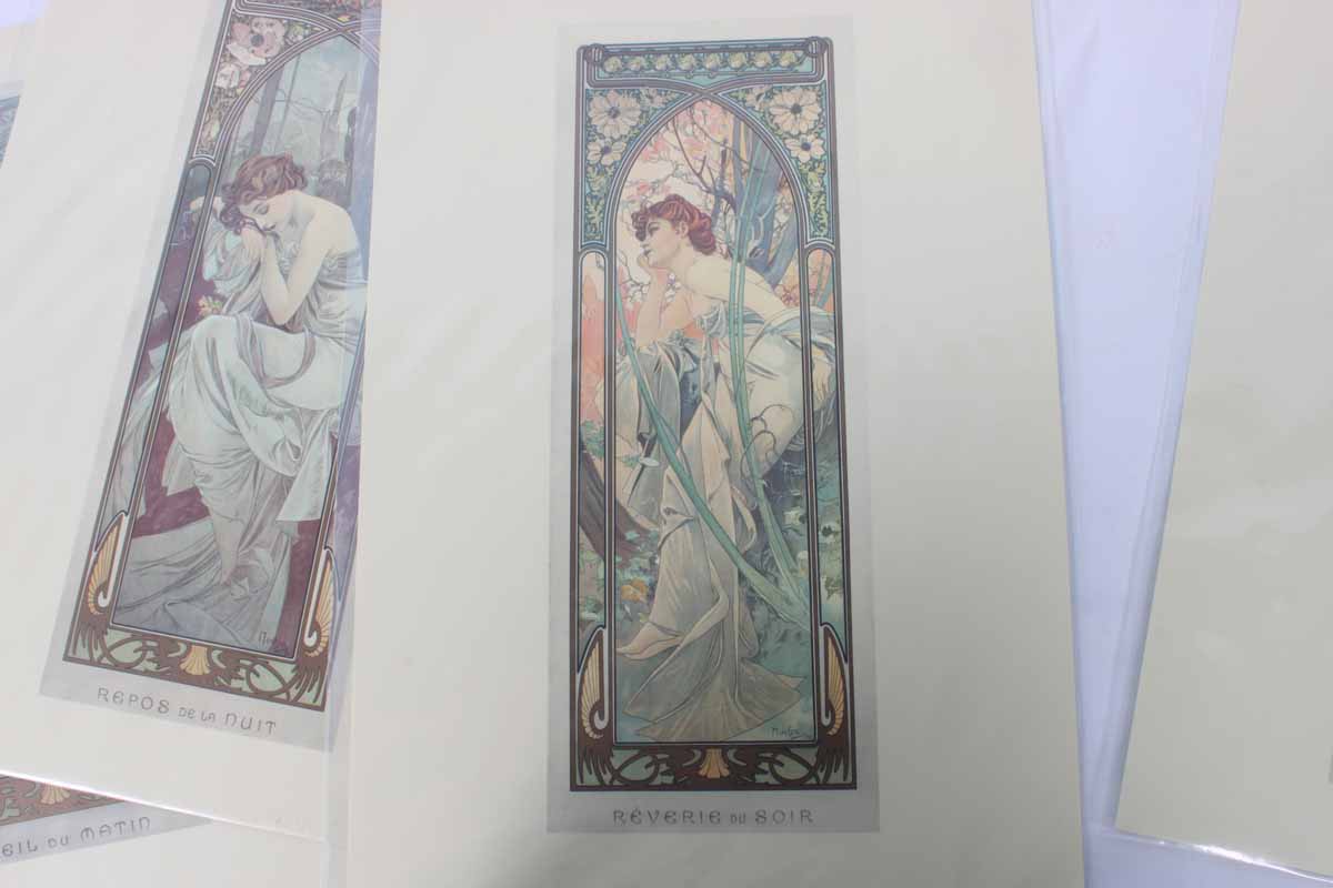 Four Alphonse Mucha Reproduction Lithograph Prints | EBTH