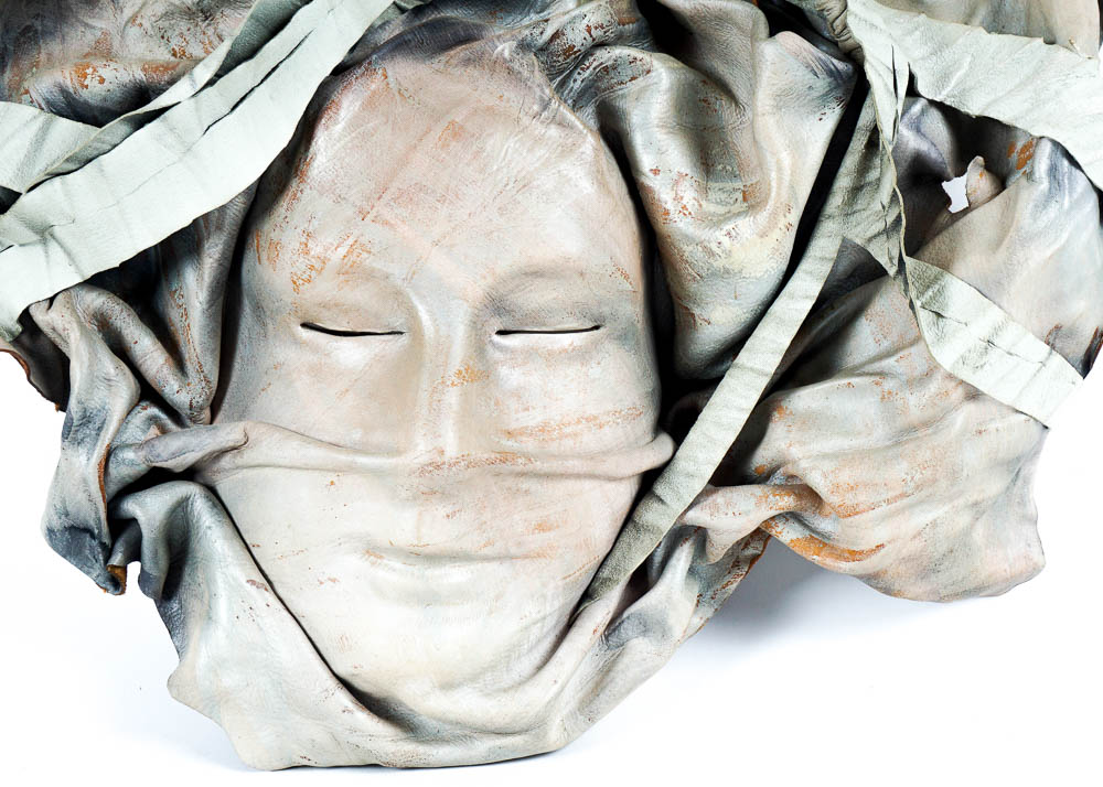 Dominique Caron Leather Art Mask Pair, Signed, Numbered, and Dated | EBTH