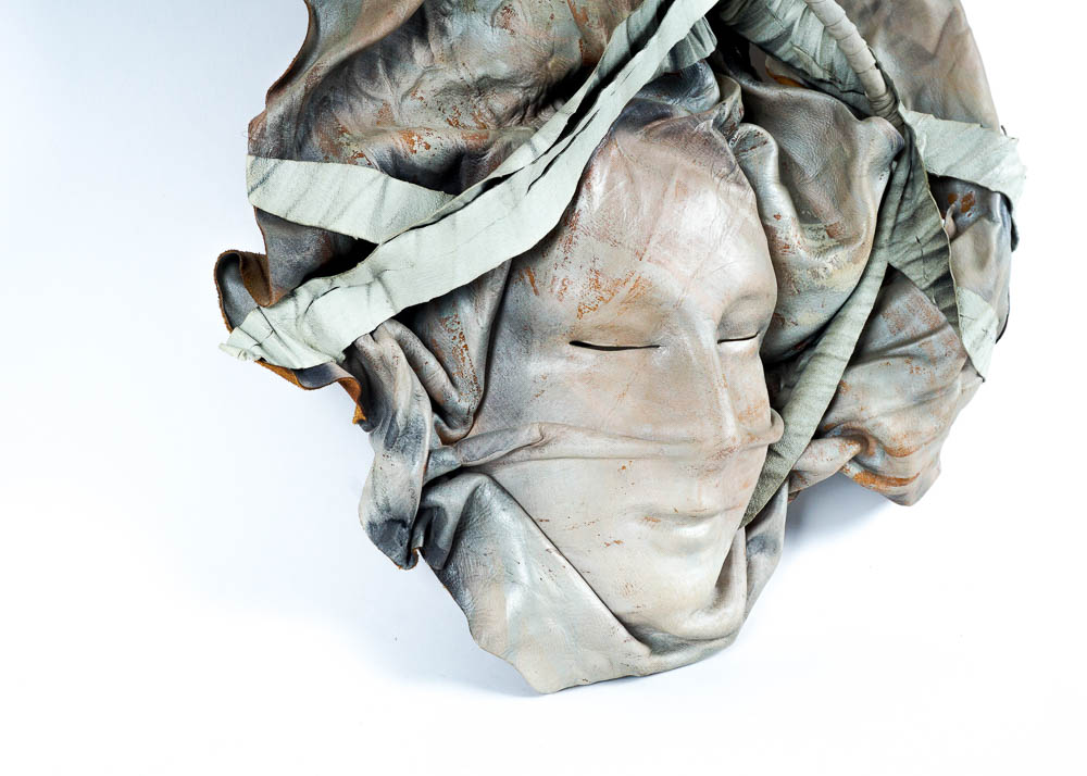 Dominique Caron Leather Art Mask Pair, Signed, Numbered, and Dated | EBTH