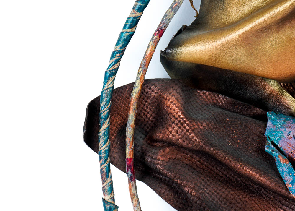 Dominique Caron Leather Art Mask Pair, Signed, Numbered, and Dated | EBTH