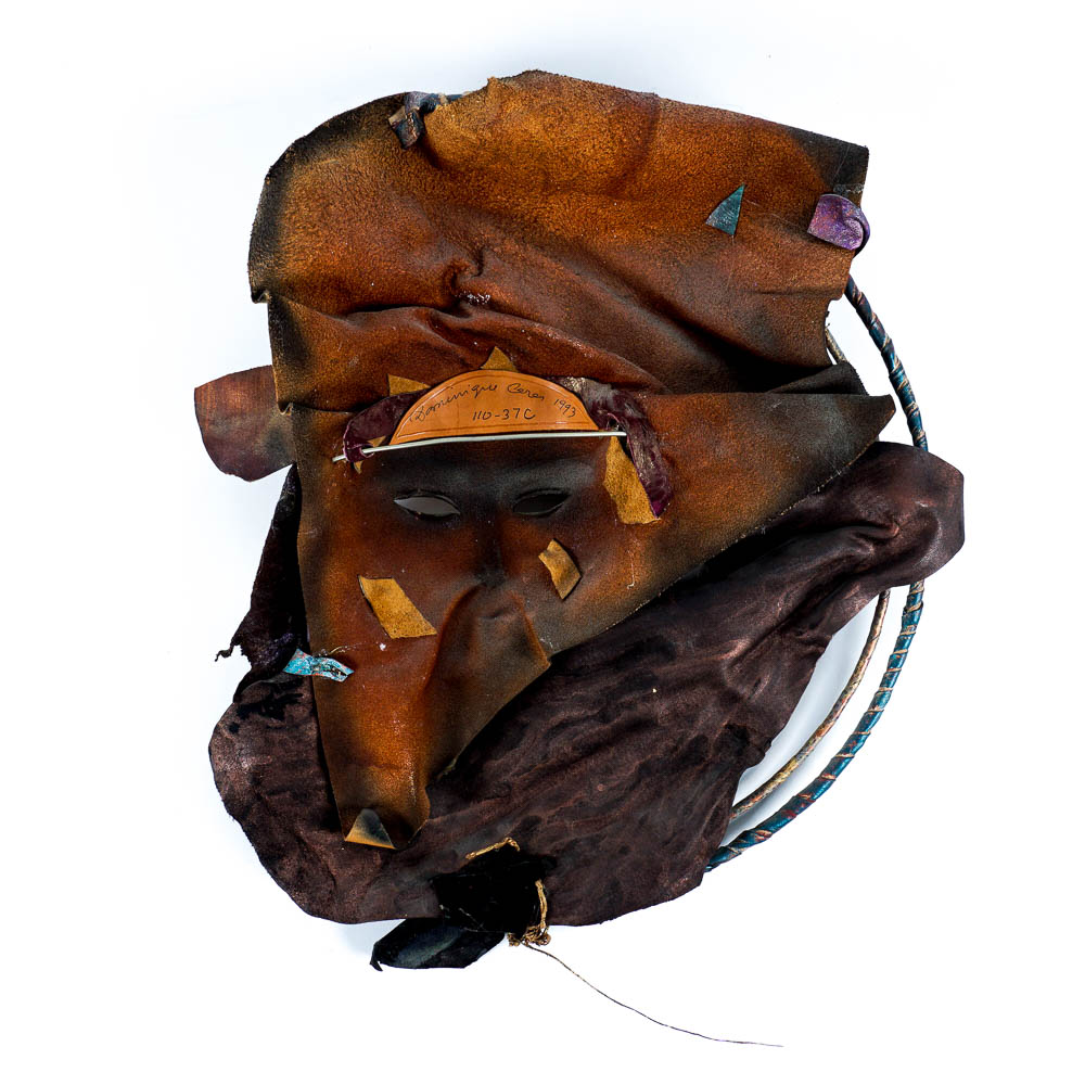 Dominique Caron Leather Art Mask Pair, Signed, Numbered, and Dated | EBTH