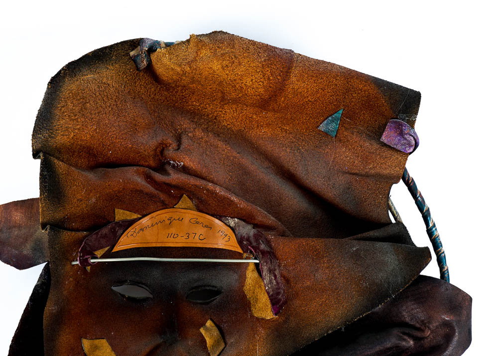 Dominique Caron Leather Art Mask Pair, Signed, Numbered, and Dated | EBTH