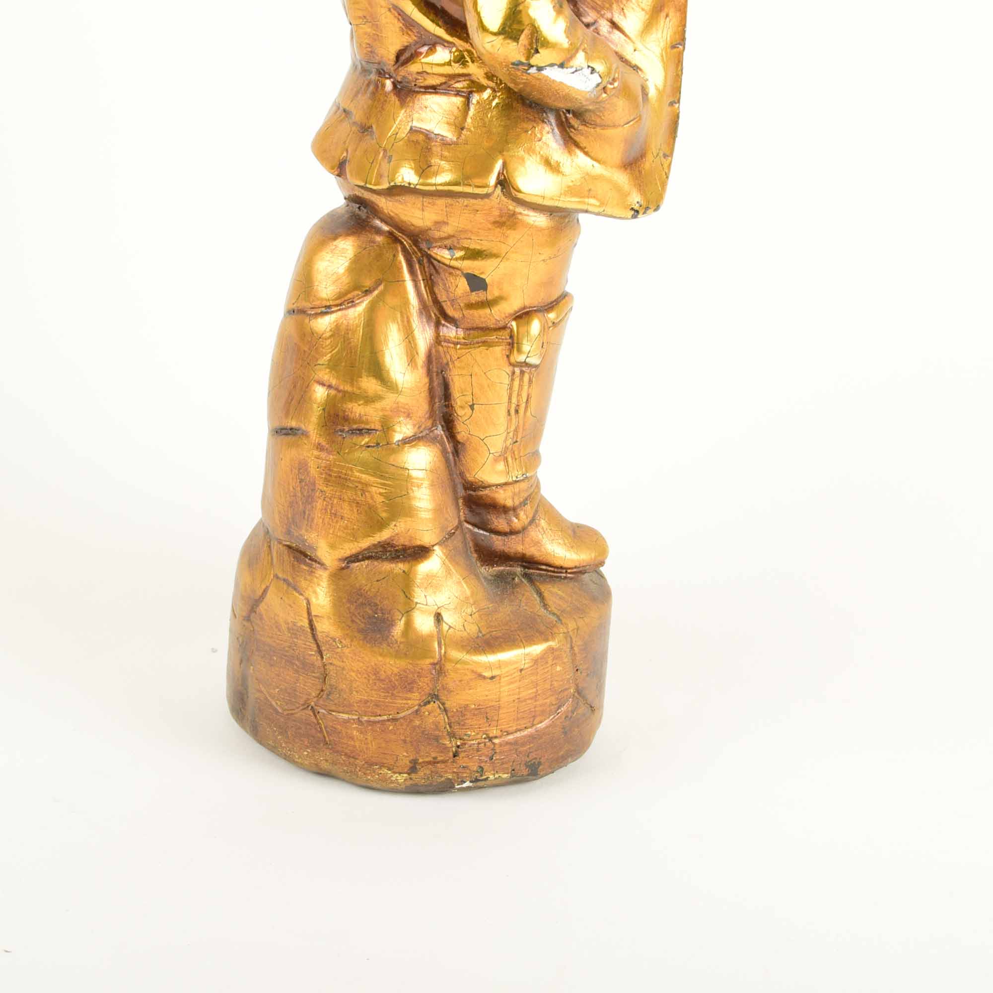 Vintage Painted Plaster Statue of Boy in Top Hat | EBTH