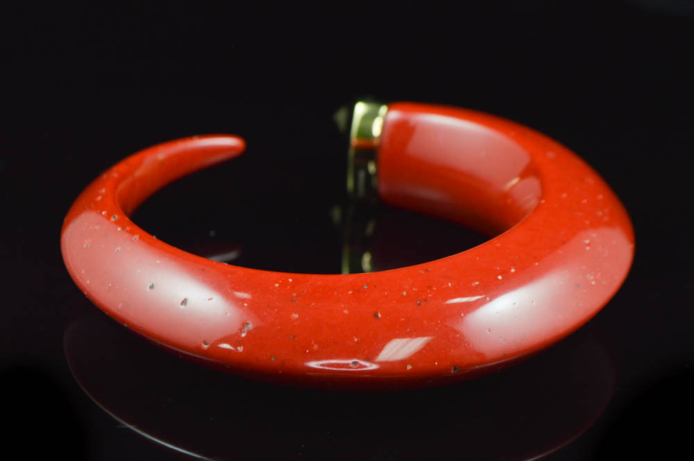 Sterling Silver Vermeil Red Resin Bangle | EBTH