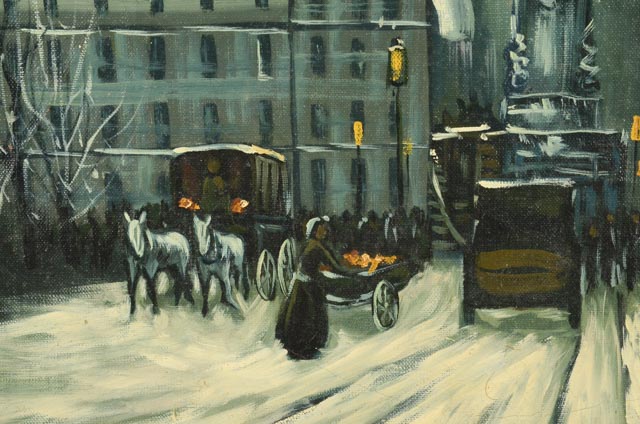 A. Bouchet Oil on Canvas Streetscape Painting | EBTH