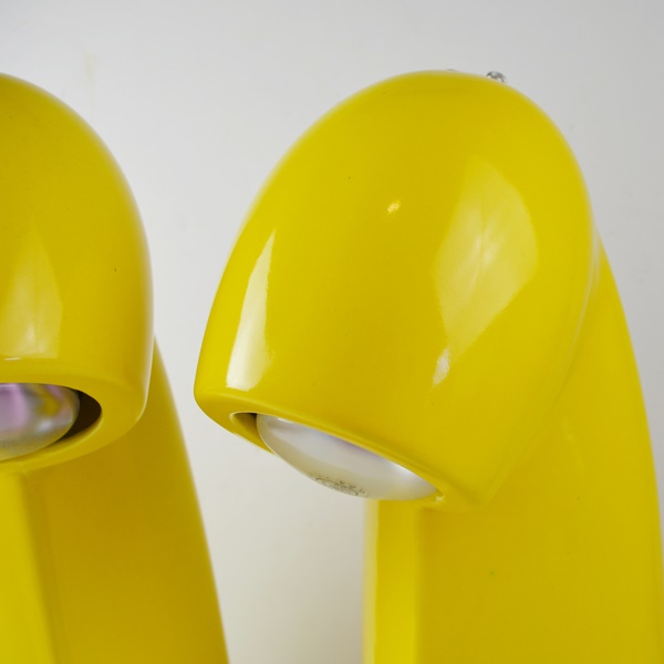 Pair of Mid Century Modern Yellow Table Lamps | EBTH