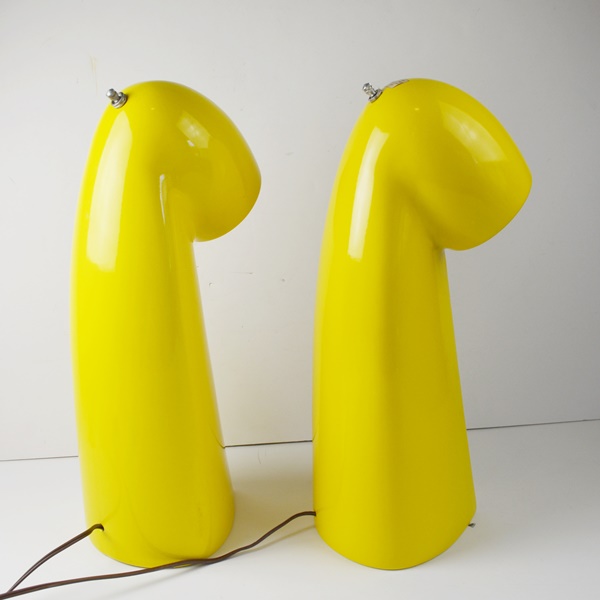Pair of Mid Century Modern Yellow Table Lamps | EBTH