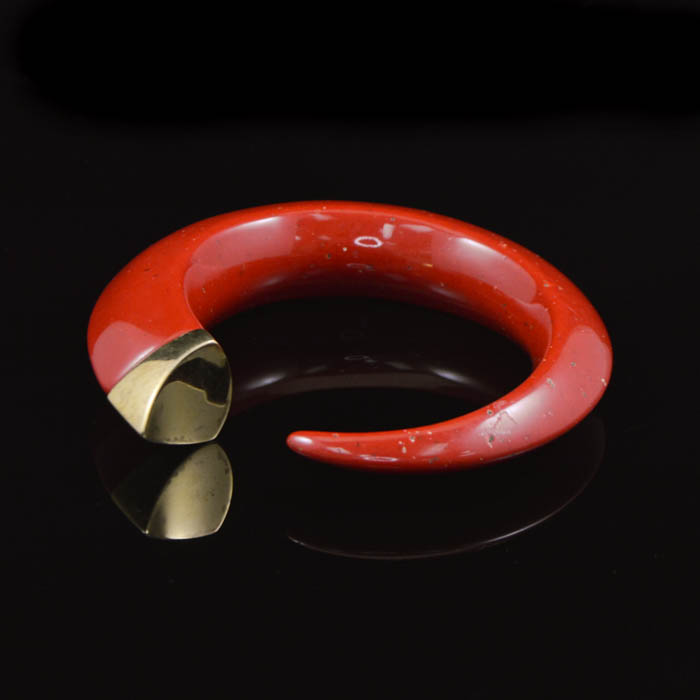 Sterling Silver Vermeil Red Resin Bangle | EBTH