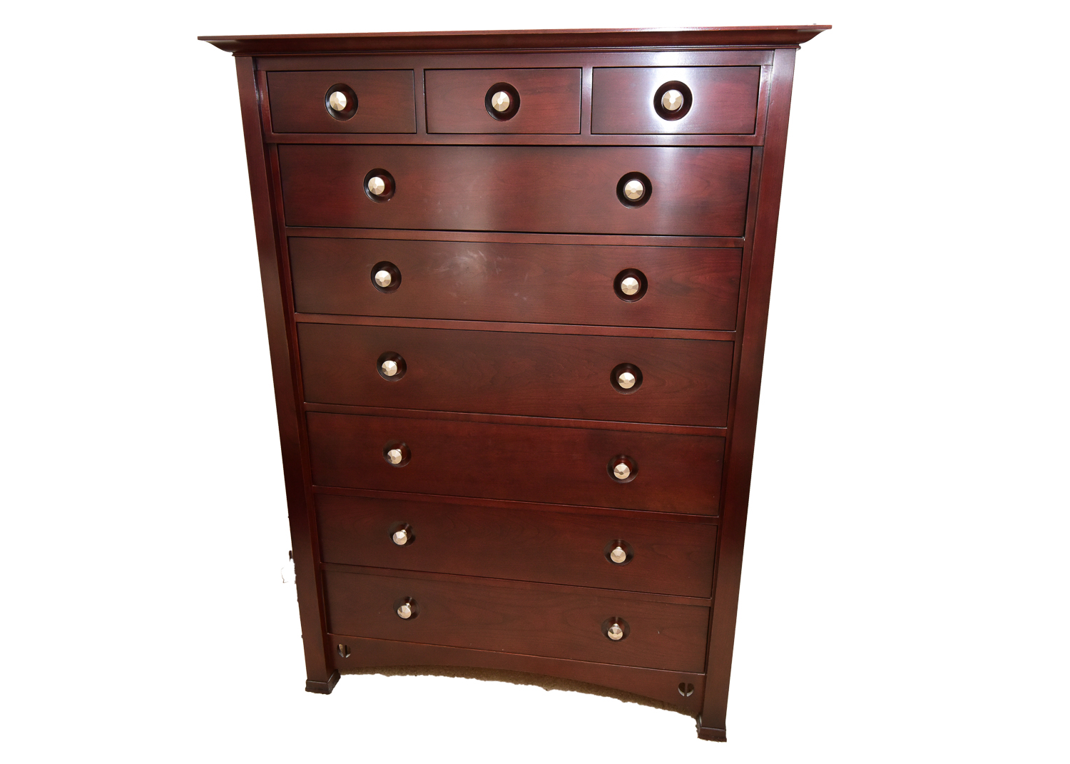 Stickley Dark Cherry Finish Tall Dresser | EBTH