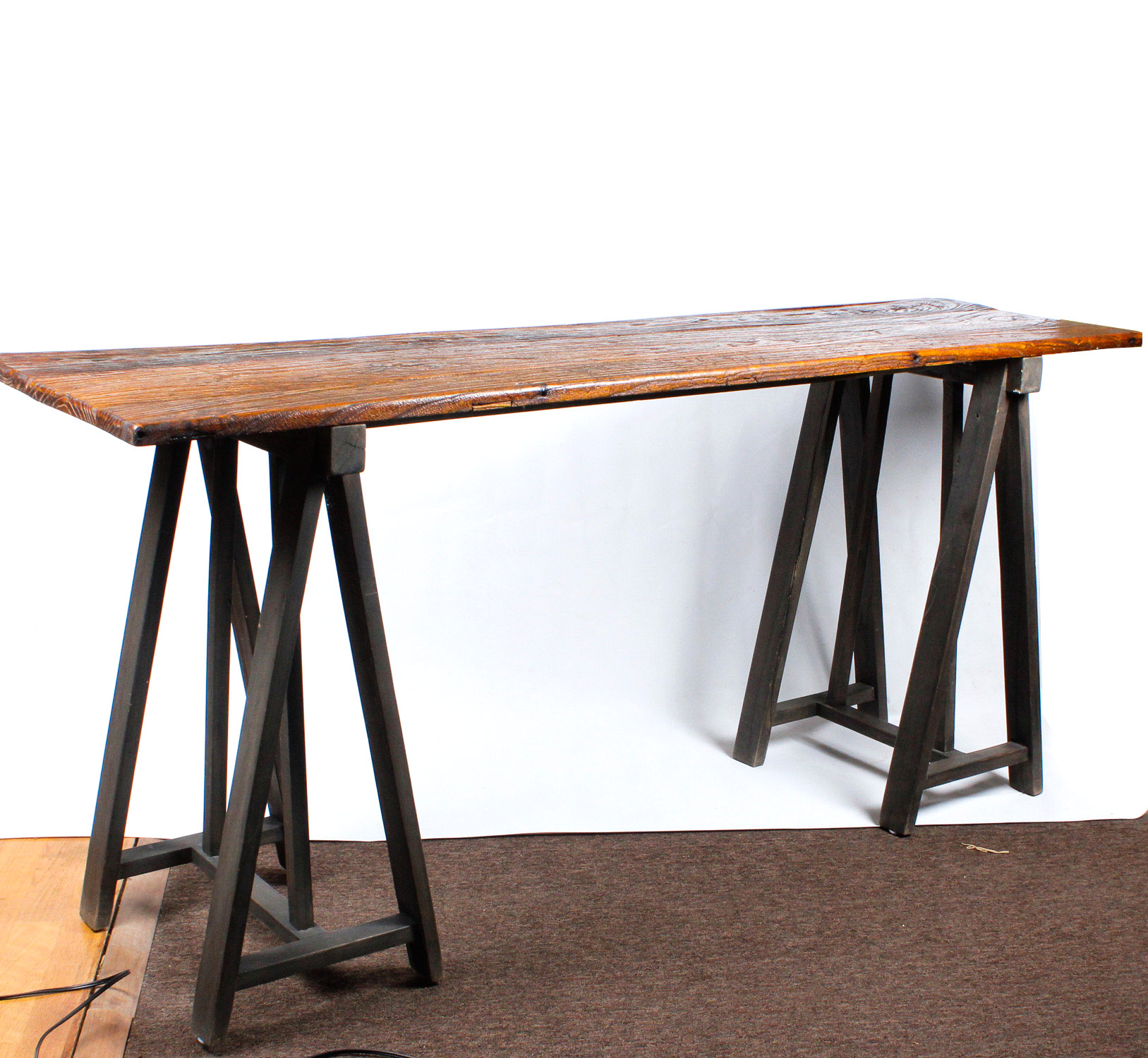 Industrial Chic Reclaimed Wood Console Table | EBTH