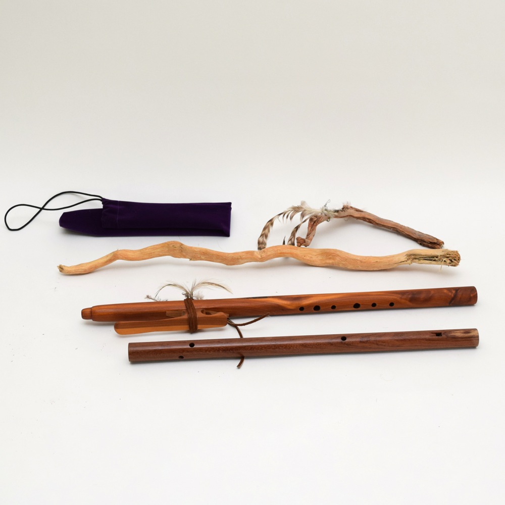 Wood Decor Including Two Native Woodwind Instruments | EBTH