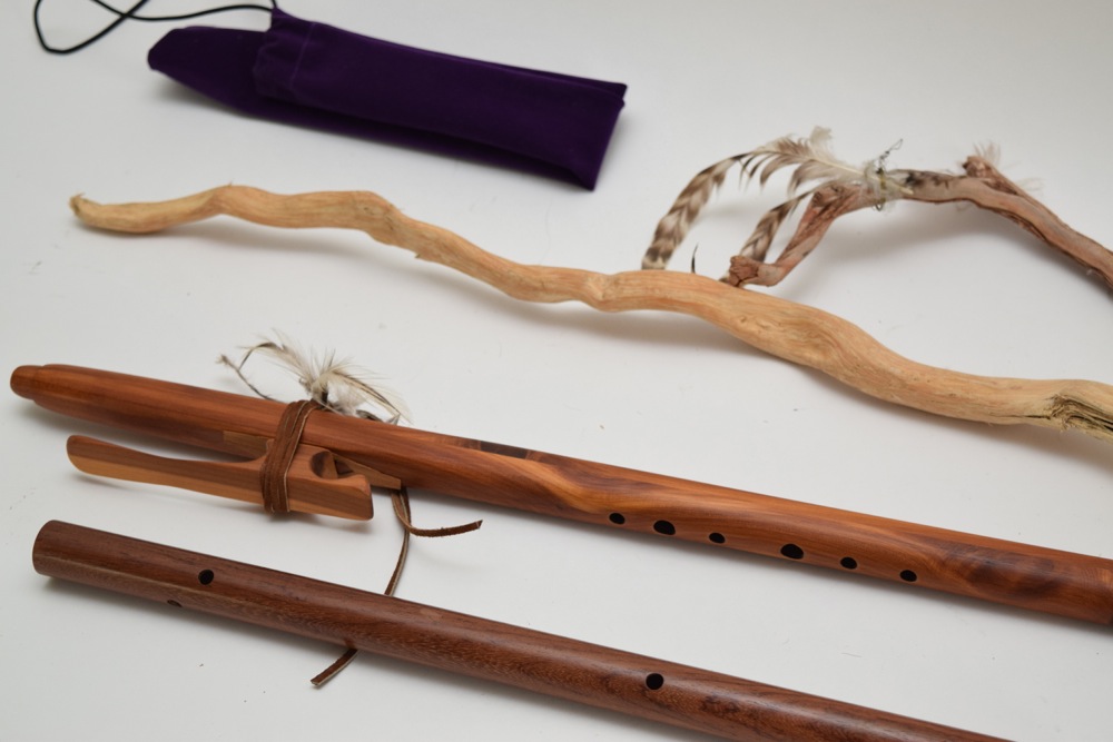 Wood Decor Including Two Native Woodwind Instruments | EBTH