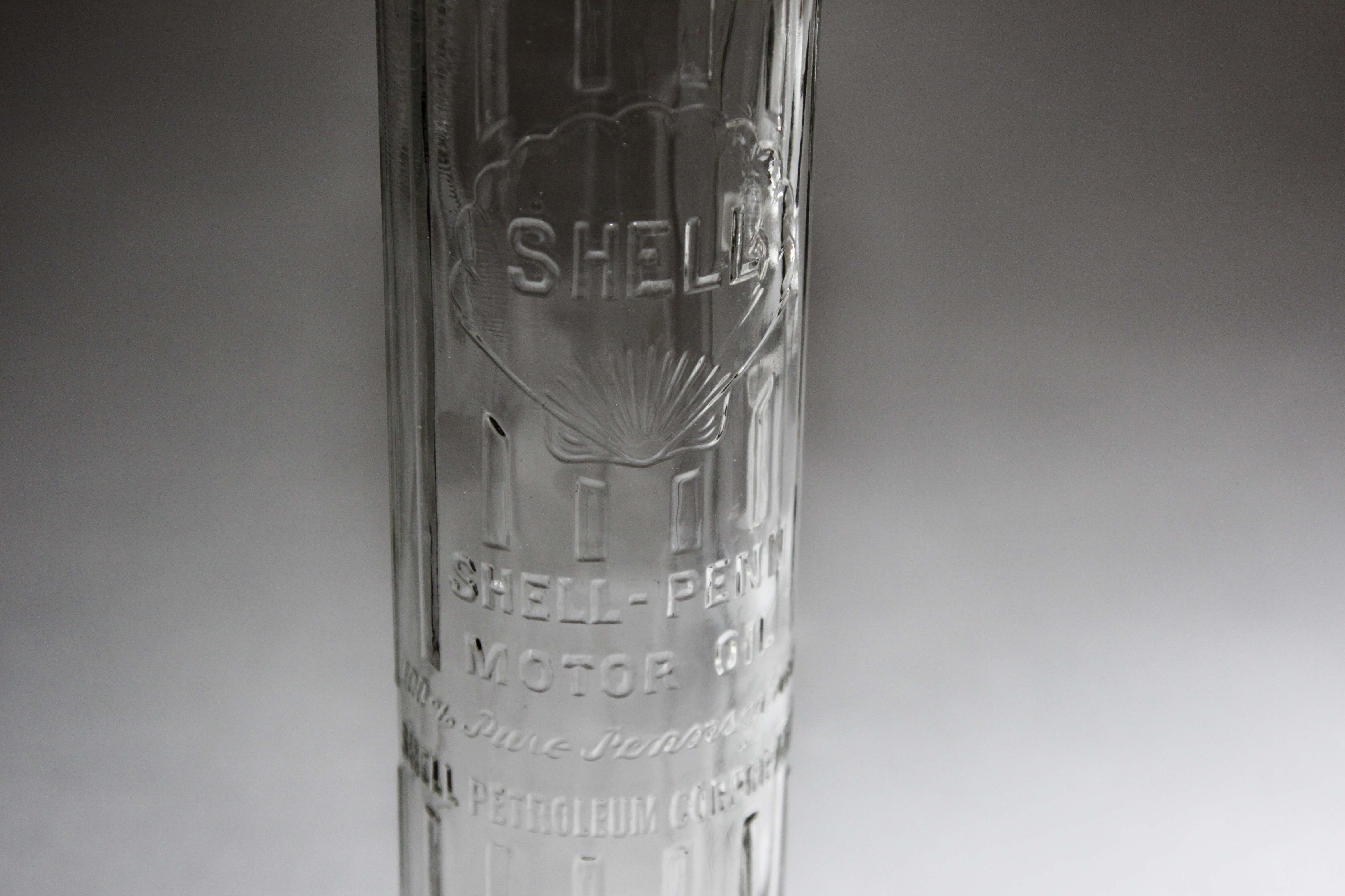 Ten Vintage Shell-Penn Glass Motor Oil Bottles With Metal Carrier | EBTH