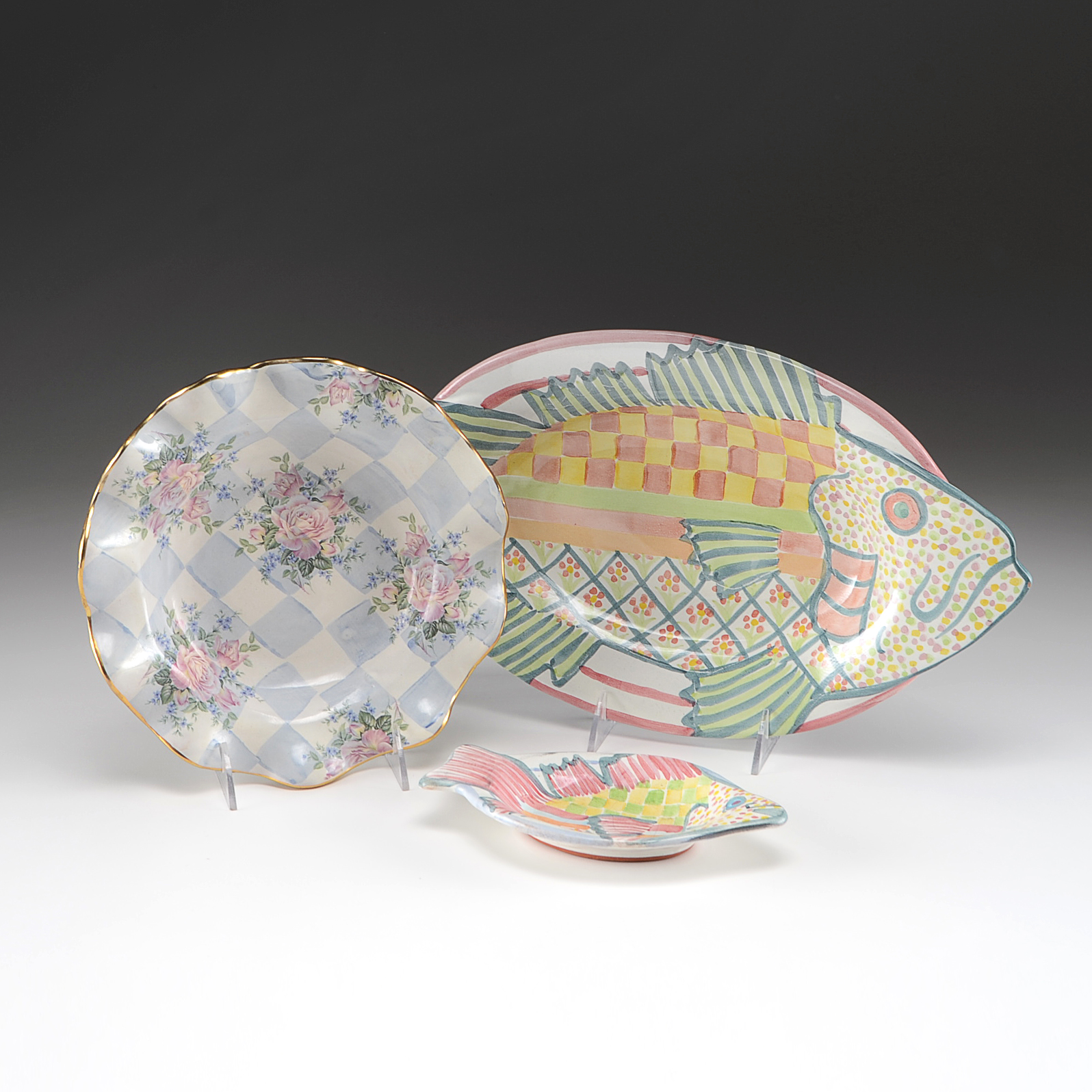 Mackenzie Childs Hand-Painted Ceramic Serving Dishes | EBTH