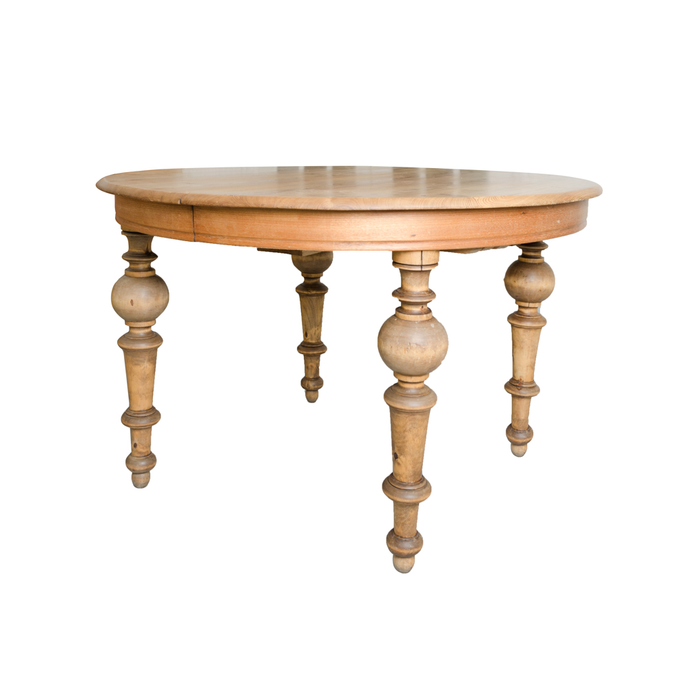 Antique Round Pine Table | EBTH