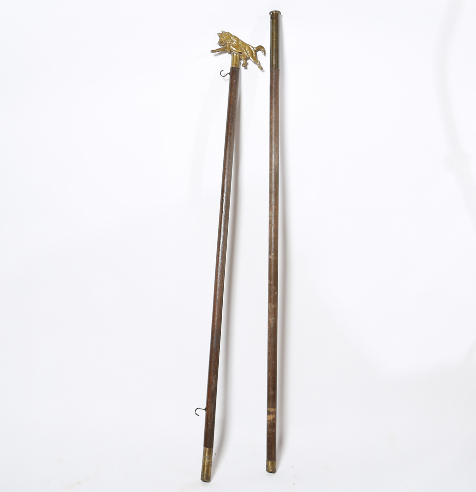 Vintage Cub Scout Flagpole with Brass Wolf Finial | EBTH