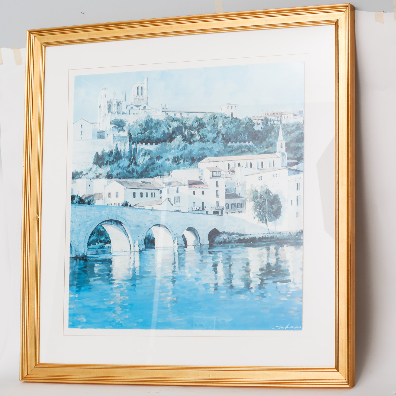 'French Reflection' Framed Watercolor Painting | EBTH