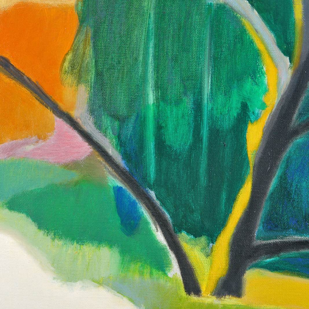 1976 Framed Original Acrylic on Canvas of "The Garden in Autumn" by ...