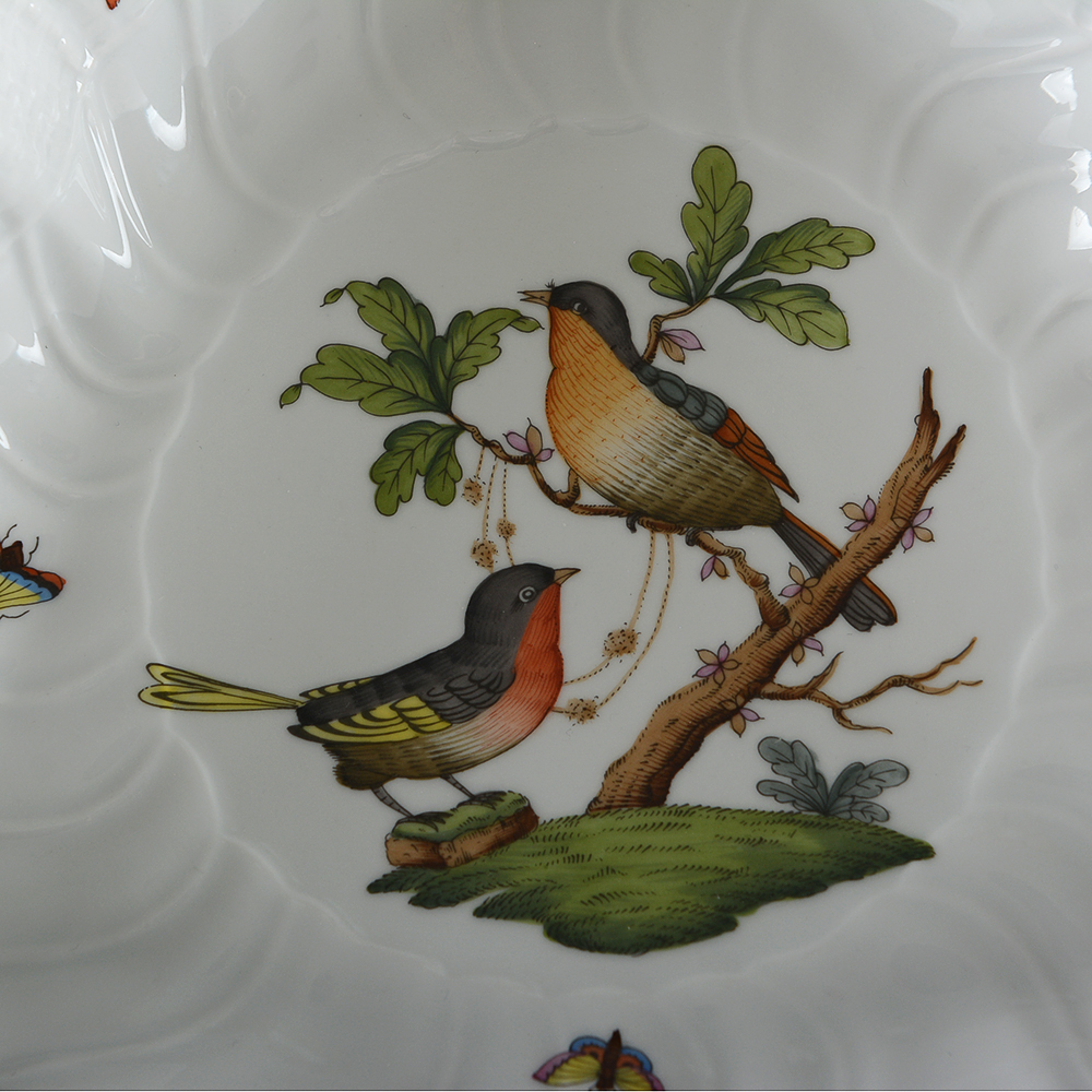 Herend Hungary 'Rothschild Bird' Triangle Serving Dish | EBTH