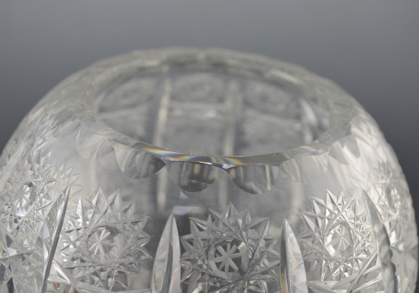 Crystal Hobstar Decanter and Heavy Crystal Ball Vases | EBTH