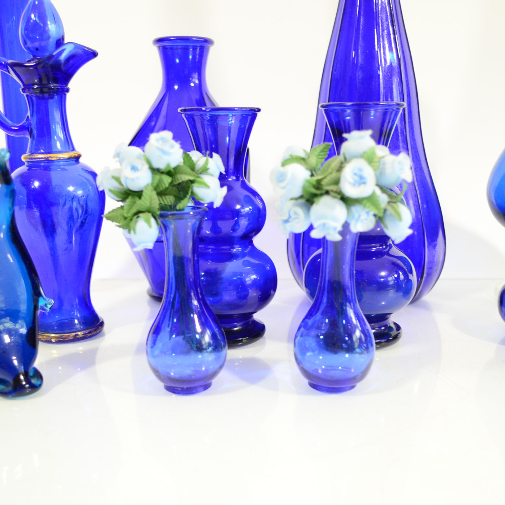 Collection Of Blue Glass Decor | EBTH