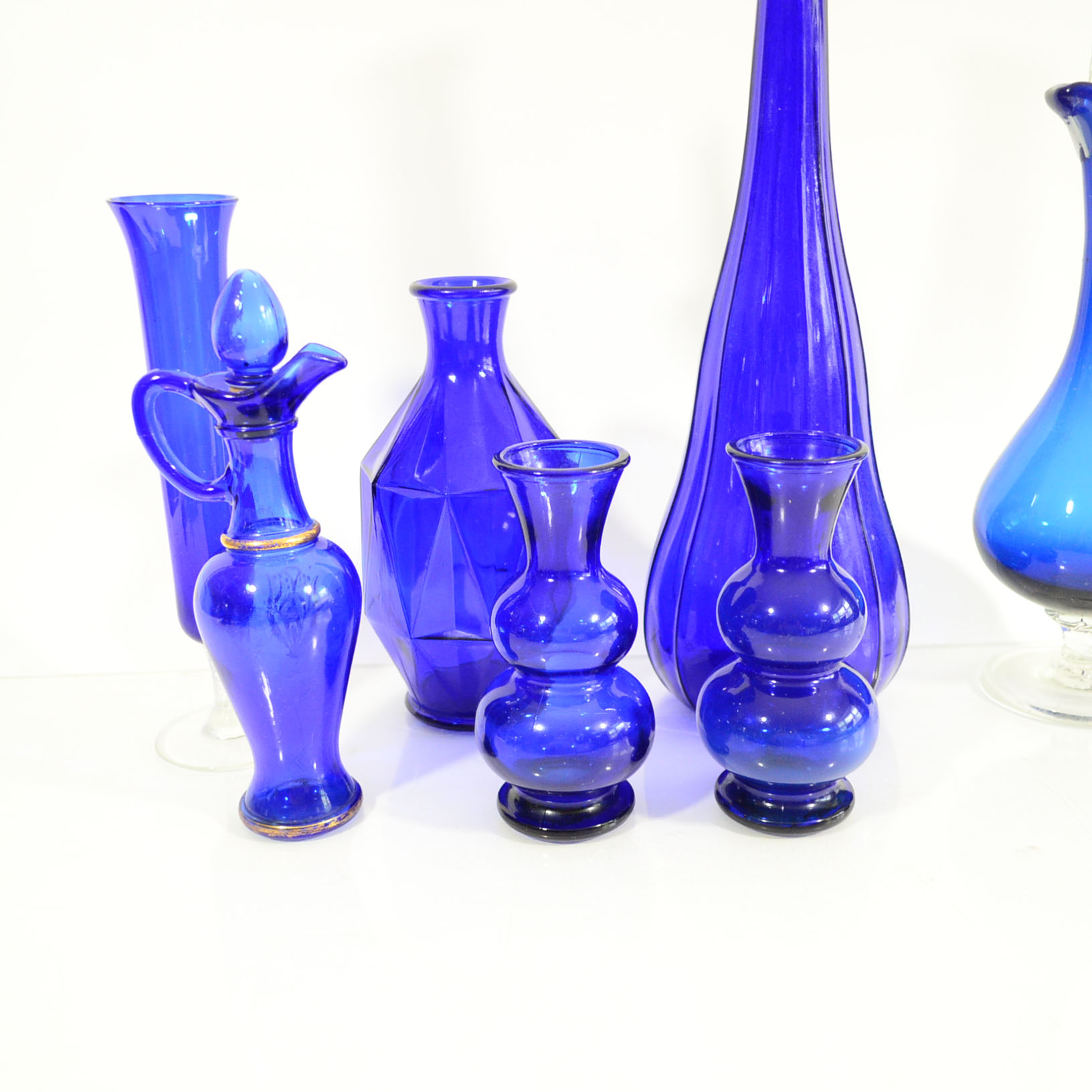 Collection Of Blue Glass Decor | EBTH