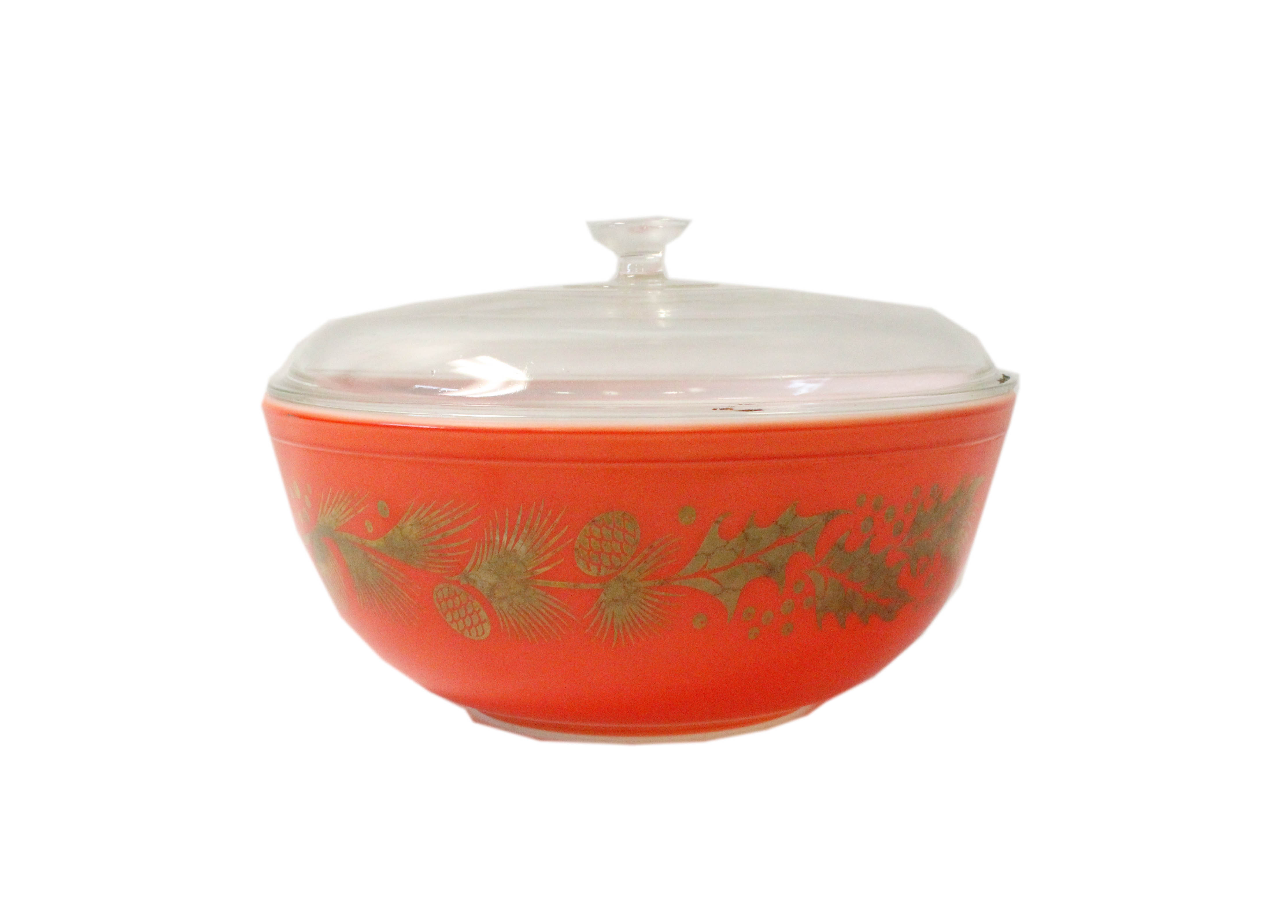 Vintage 1960s Pyrex "Golden Leaf" Bowl with Lid | EBTH