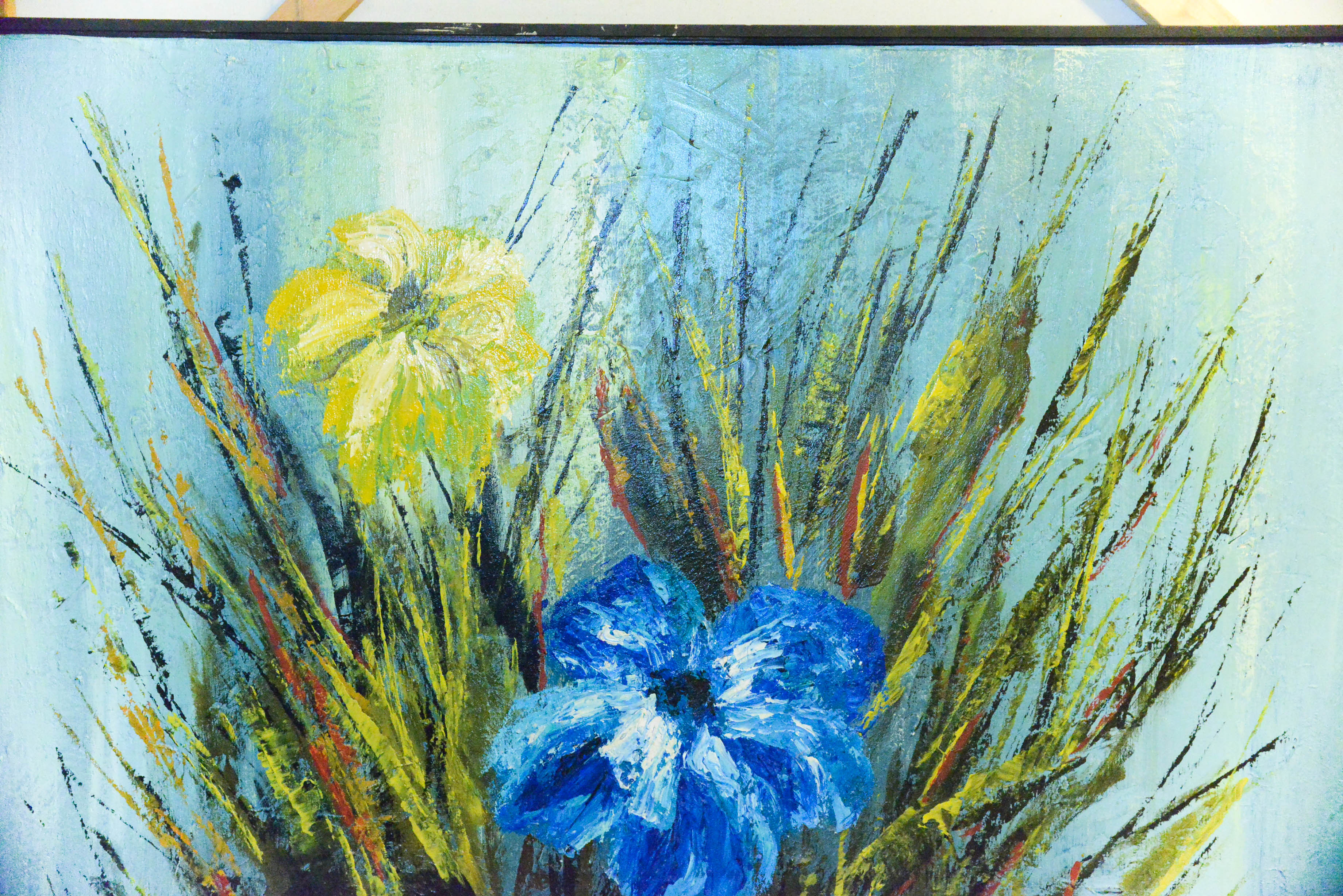 Oil on Canvas Painting of Flowers by Rivelli | EBTH
