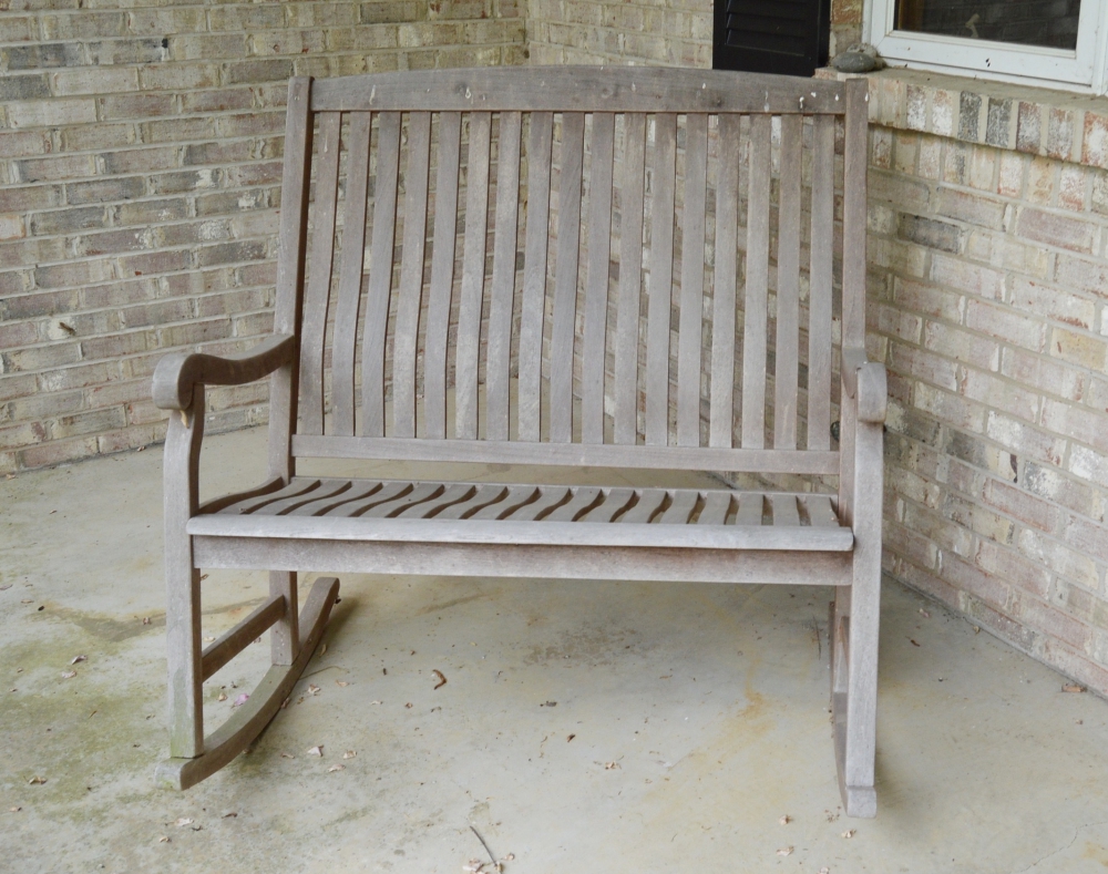 Teak Wood Bench Rocker | EBTH