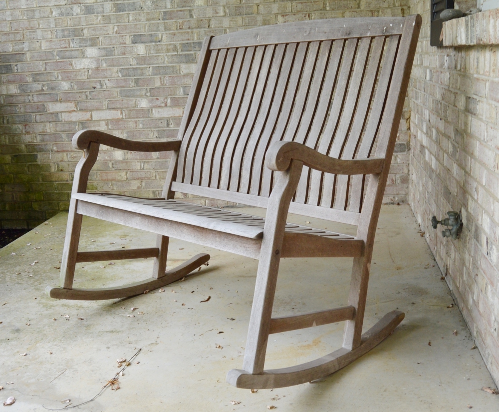 Teak Wood Bench Rocker | EBTH