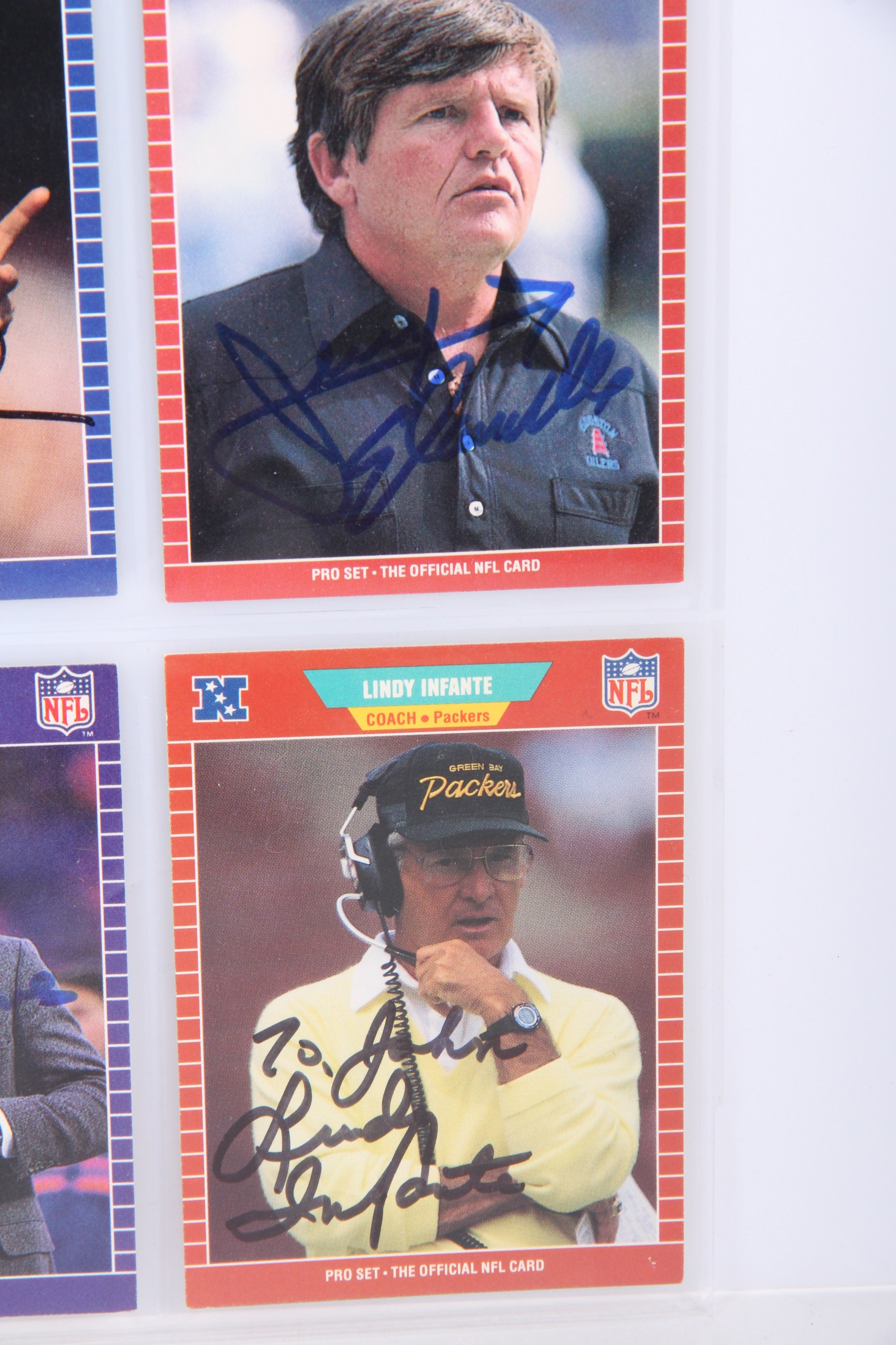 An Assortment of Autographed NFL Coaches Cards | EBTH
