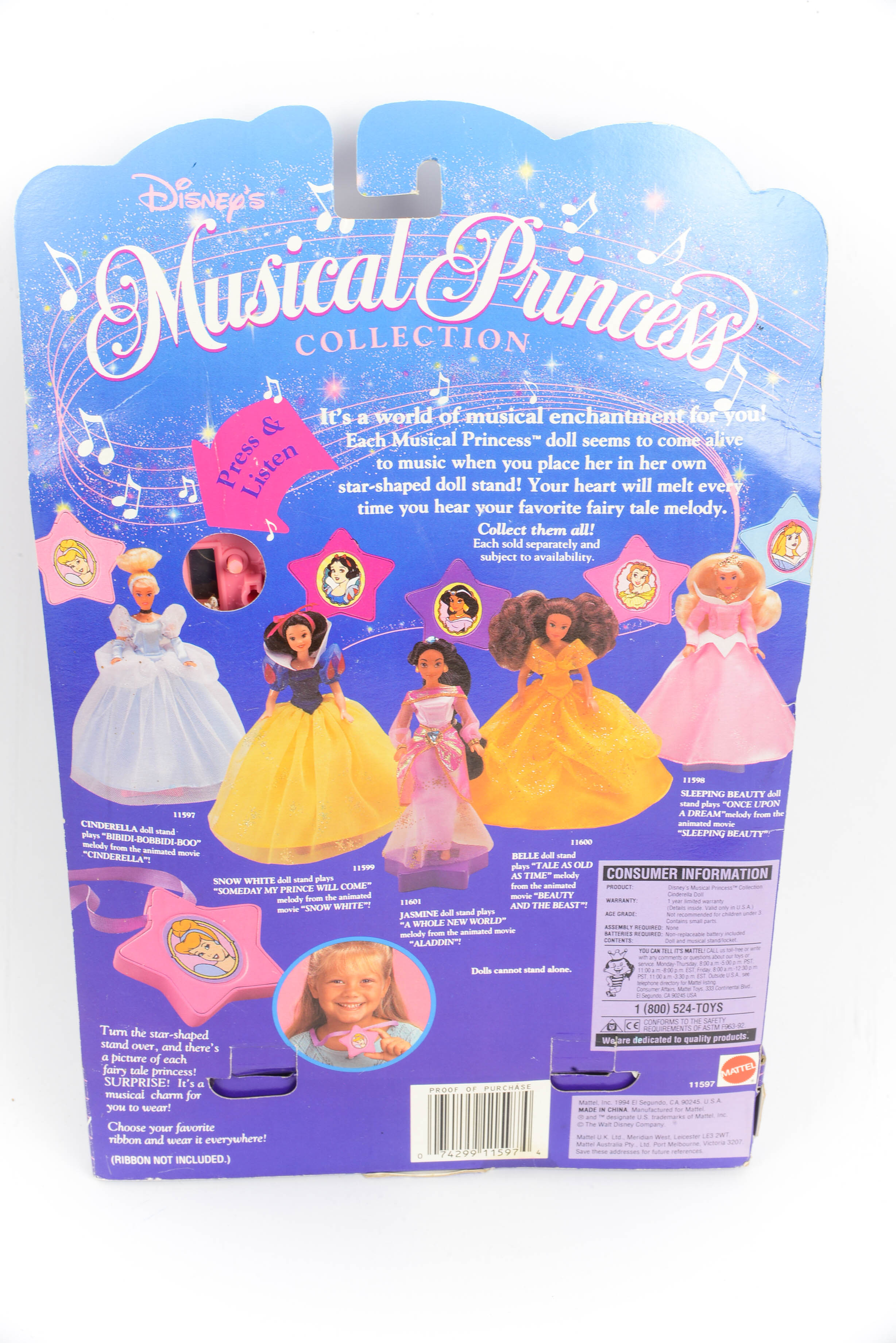 Walt Disney Lithograph and Musical Princess Doll | EBTH