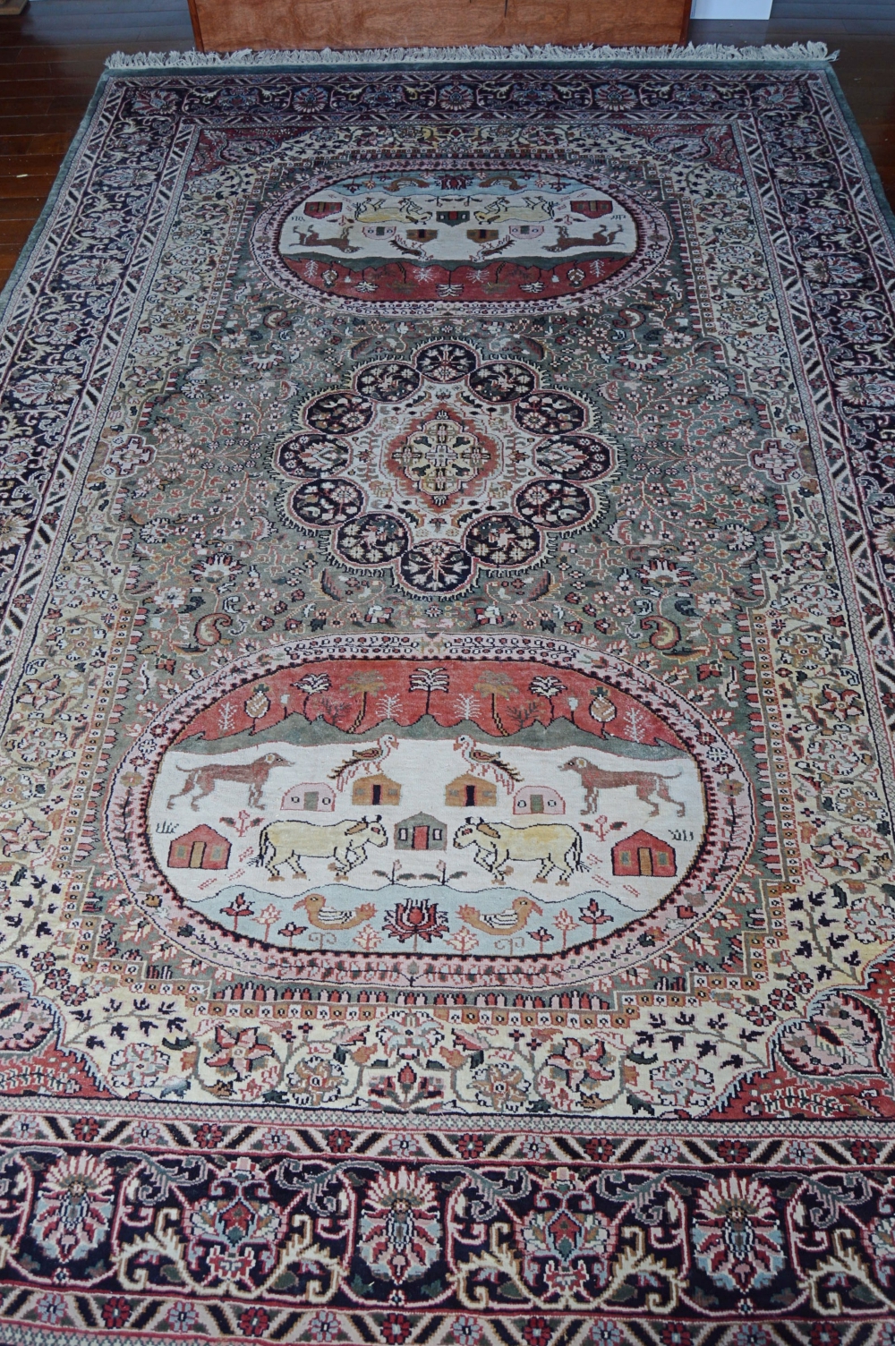 Unique and Unusual Silk Tabatabai Area Rug | EBTH