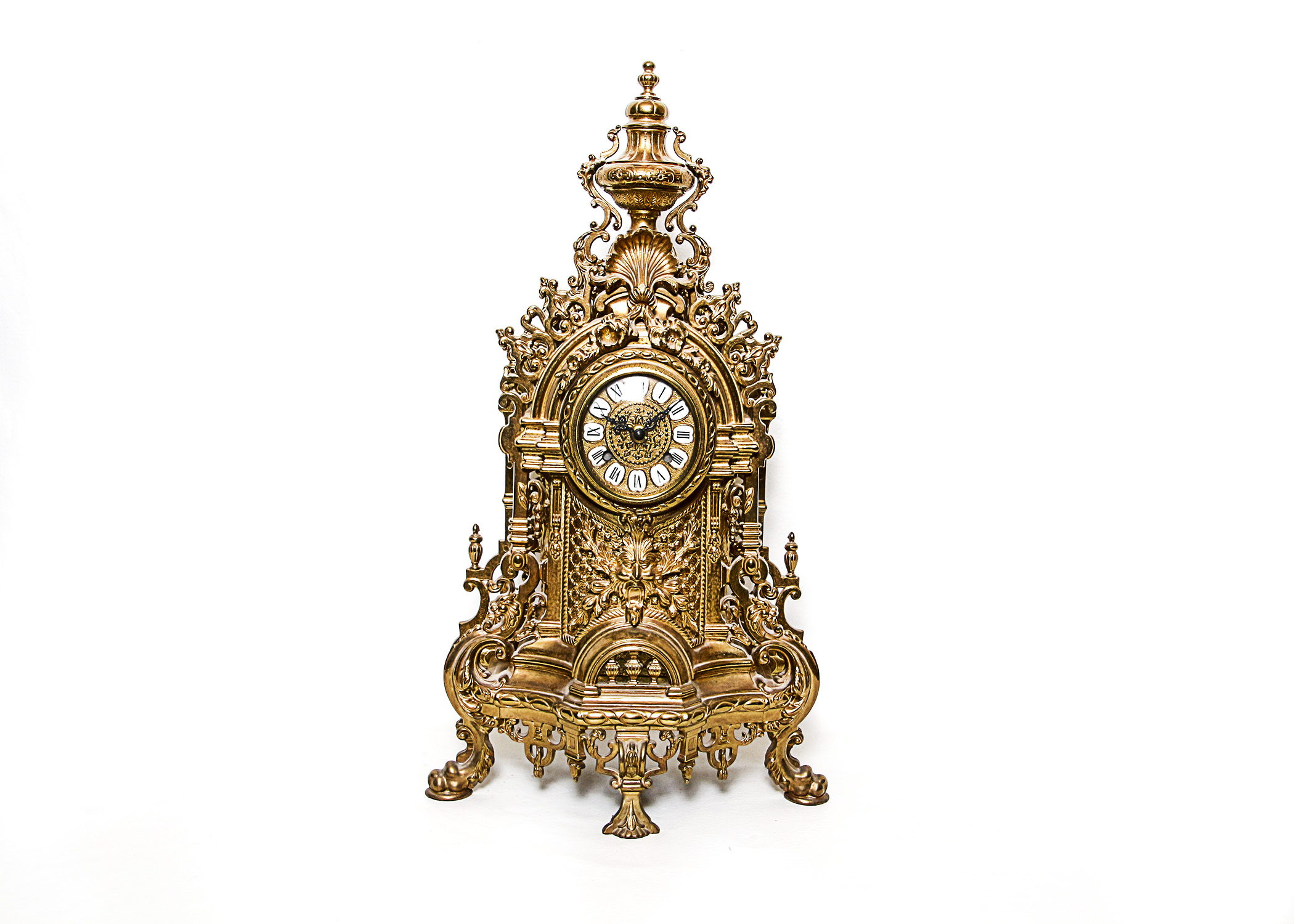 Antique Heavy Brass Clock | EBTH