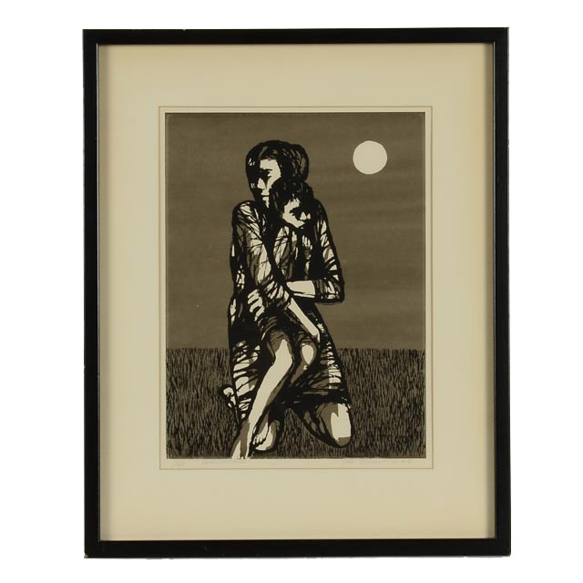 Tom Vincent Signed Limited Edition Lithograph "Mother + Child" | EBTH