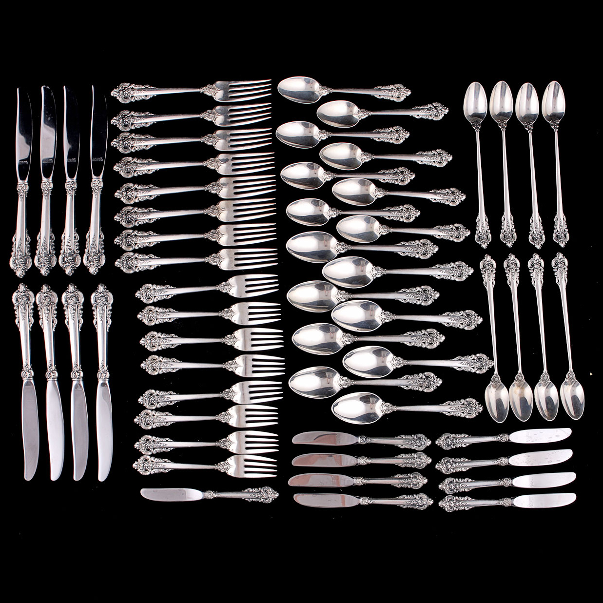 Wallace Eight Piece Sterling Silverware Set | EBTH