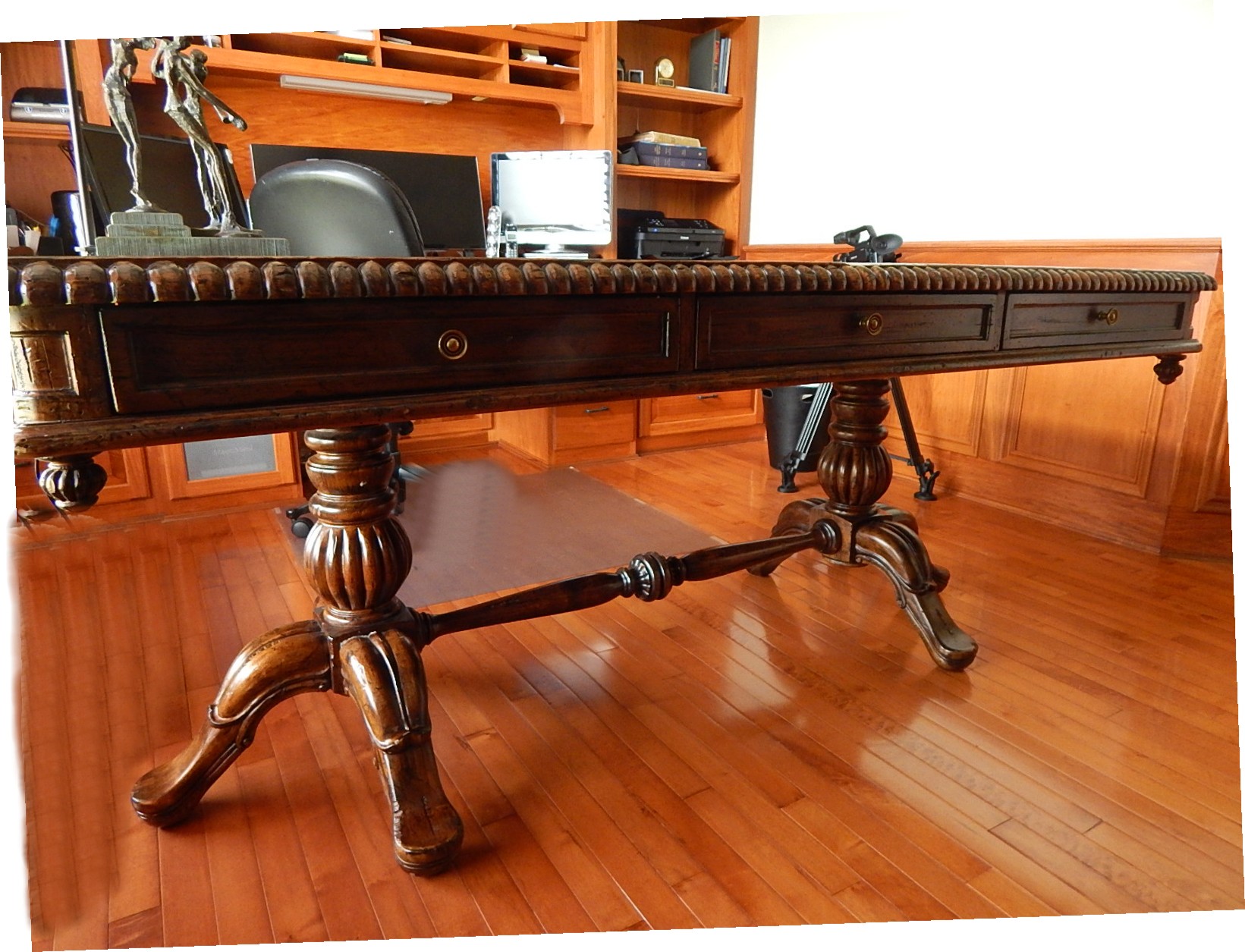 Large Jacobean Style Library Table | EBTH