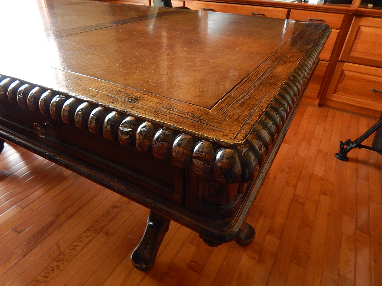 Large Jacobean Style Library Table | EBTH
