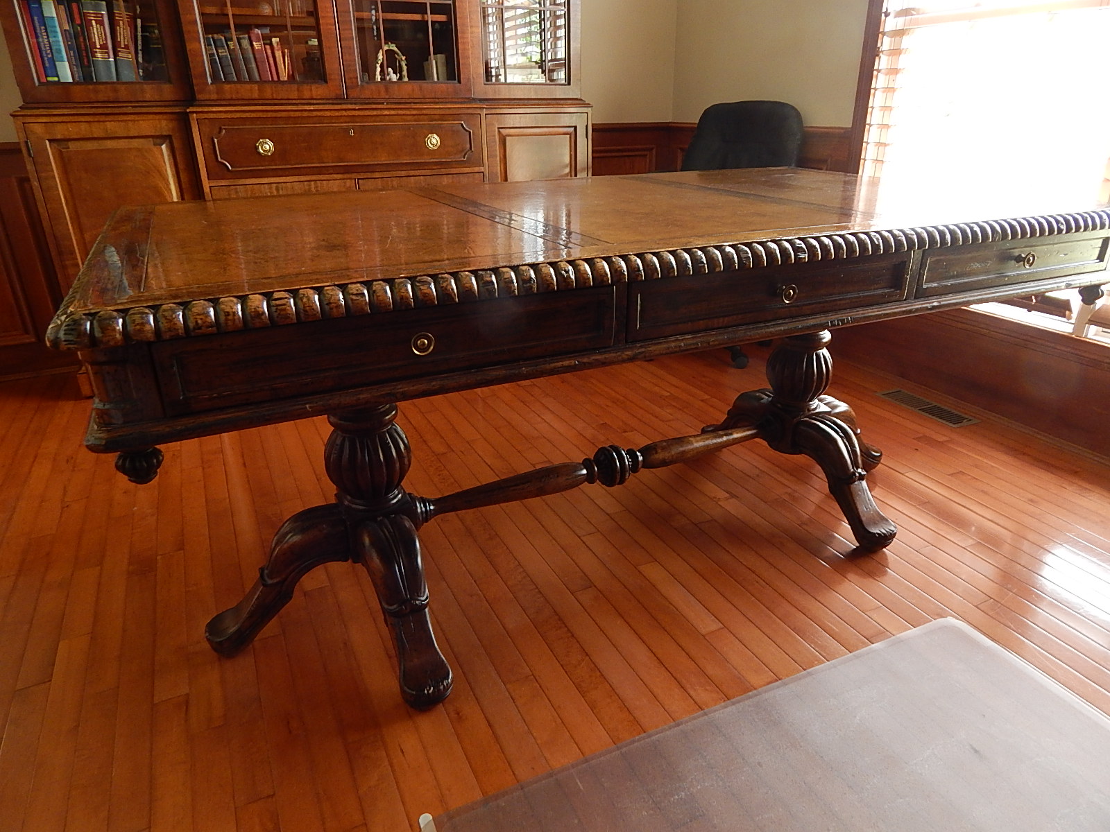 Large Jacobean Style Library Table | EBTH