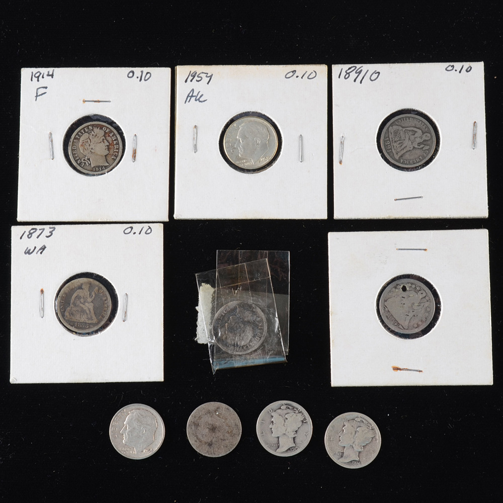 Group of Ten American Silver Dimes | EBTH