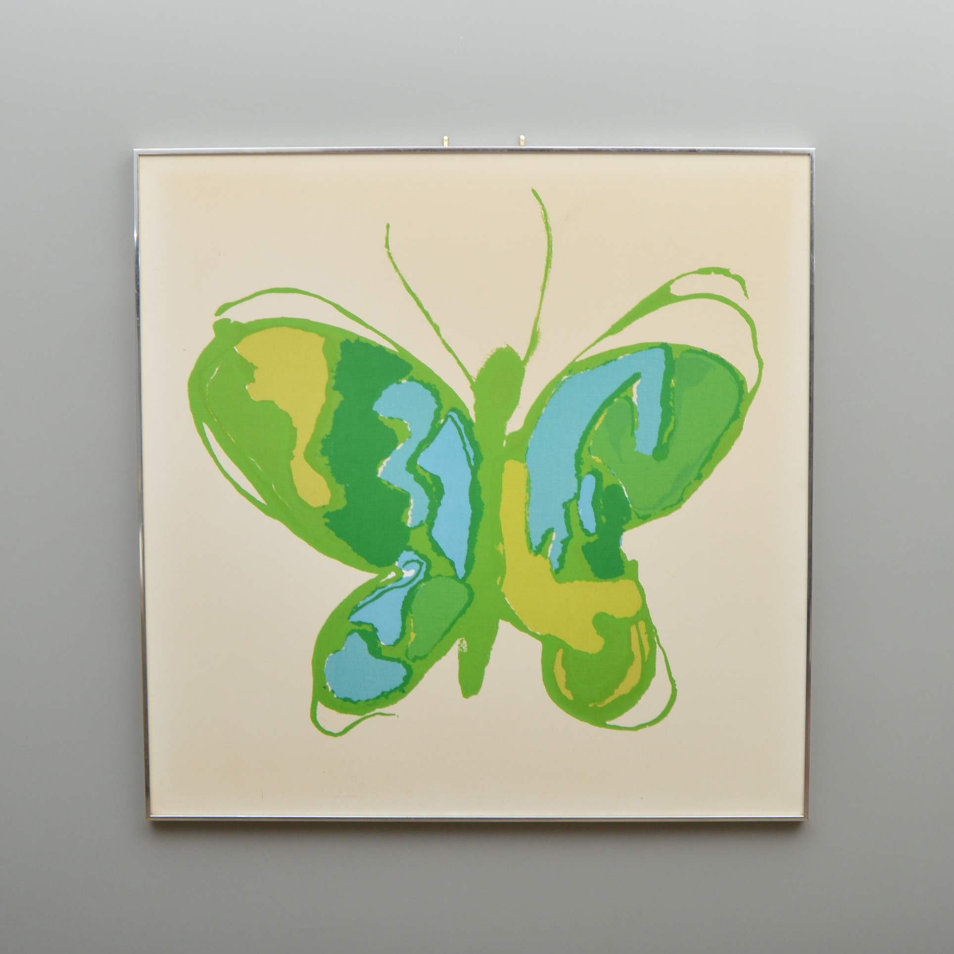 Large Mid Century Modern Pop Art Butterfly Serigraph For Tom Tru | EBTH