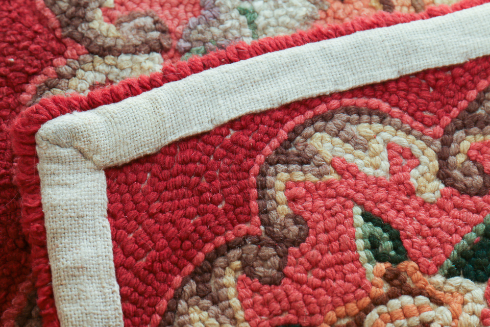 Pair of Hooked Floral Accent Rugs | EBTH