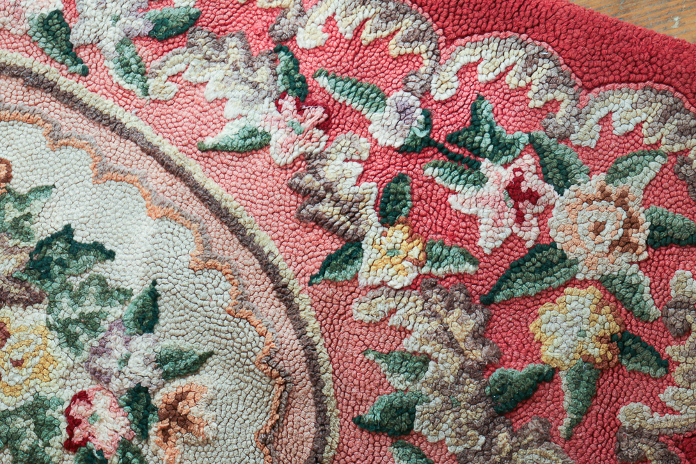 Pair of Hooked Floral Accent Rugs | EBTH