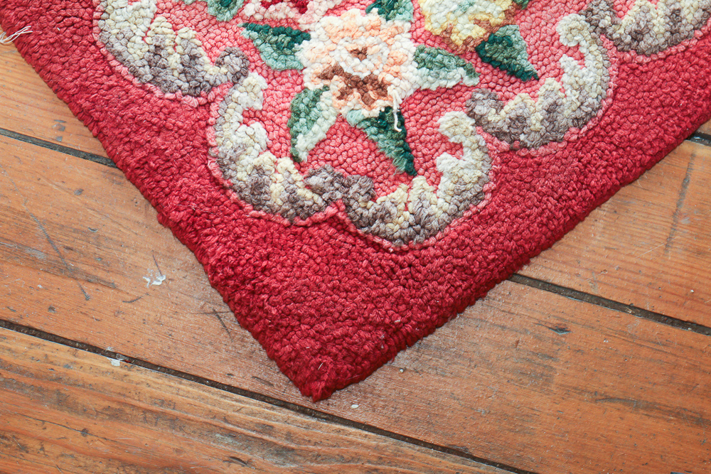 Pair of Hooked Floral Accent Rugs | EBTH