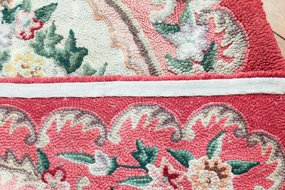 Pair of Hooked Floral Accent Rugs | EBTH