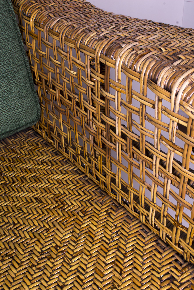 Pierce Martin Rattan Chair and Ottoman | EBTH