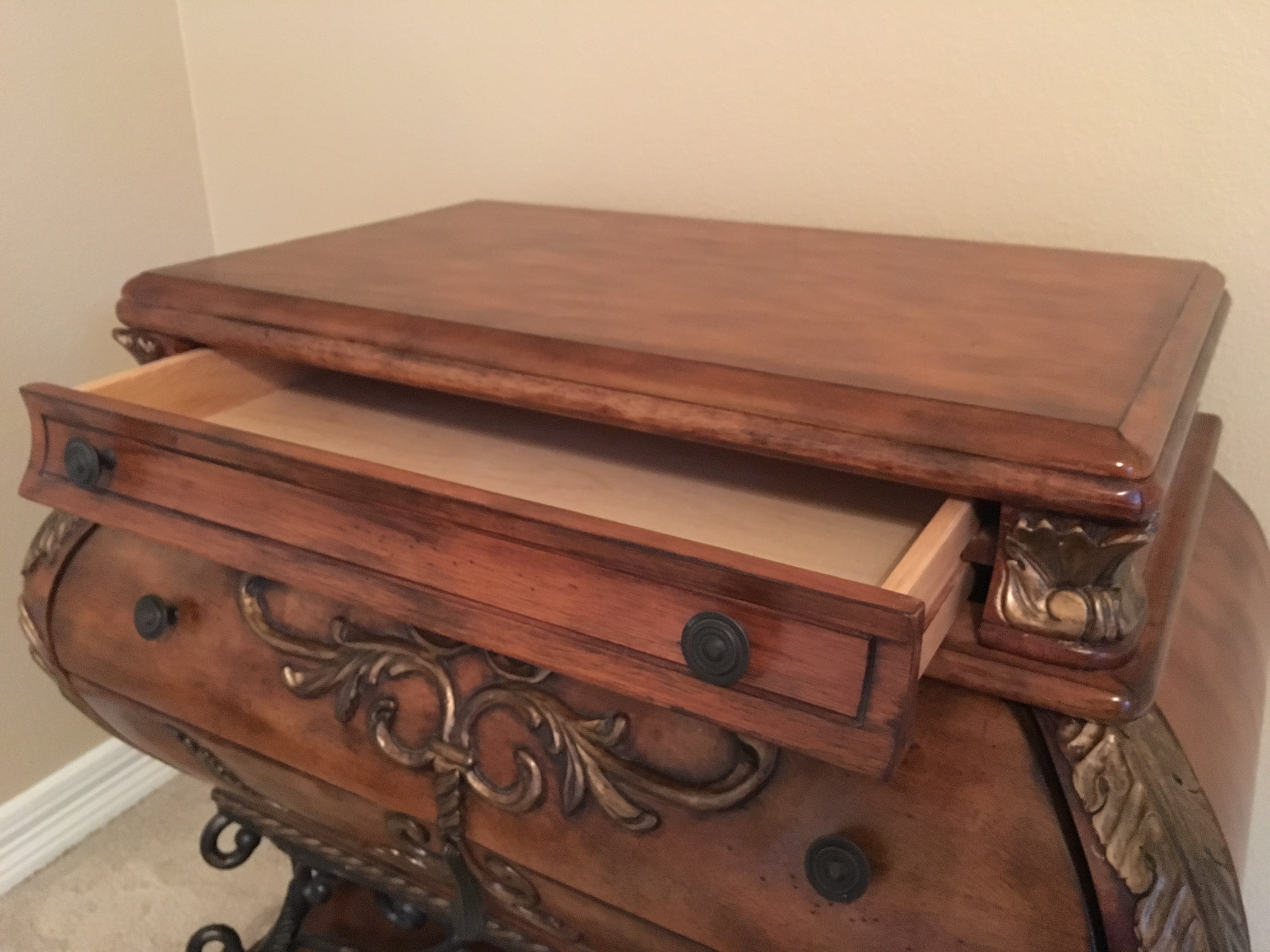 Ornate Bombe Chest with Wrought Iron Accents | EBTH