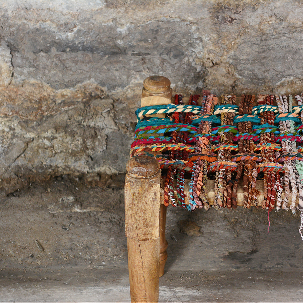 Multicolored Macrame Seat Bench | EBTH