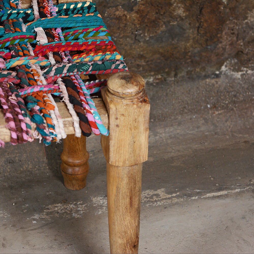 Multicolored Macrame Seat Bench | EBTH