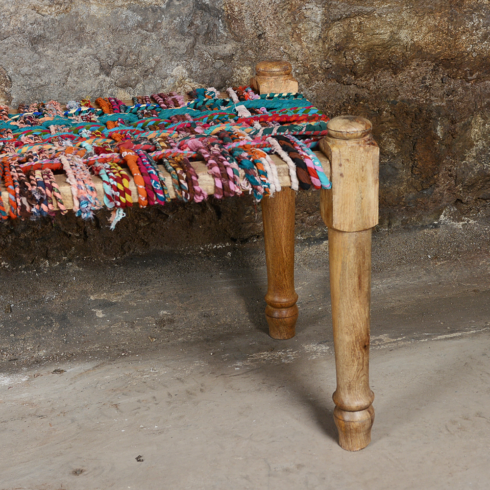 Multicolored Macrame Seat Bench | EBTH
